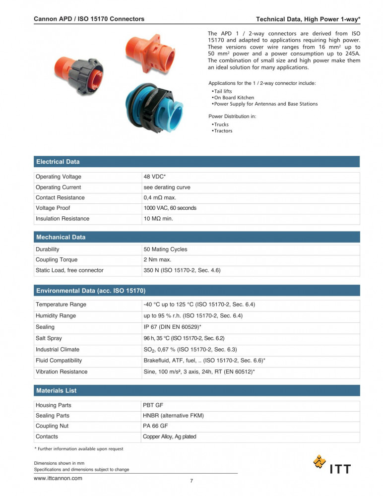 ITT CANNON APD catalogue page 7