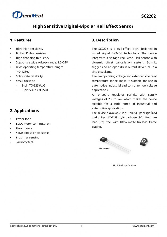 SC2202 datasheet page 1