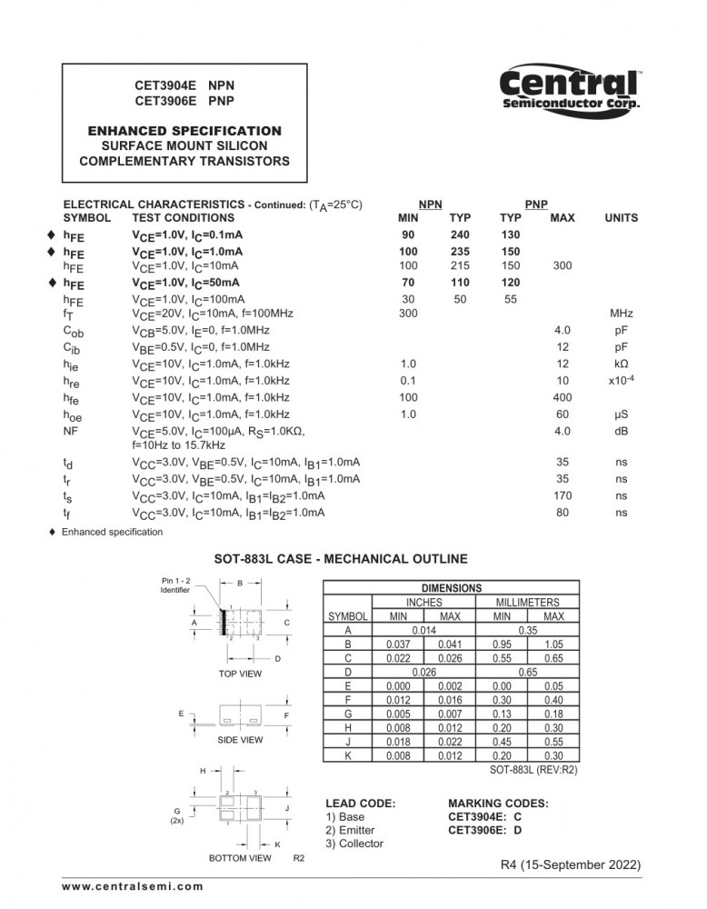 CET3906E datasheet page 2