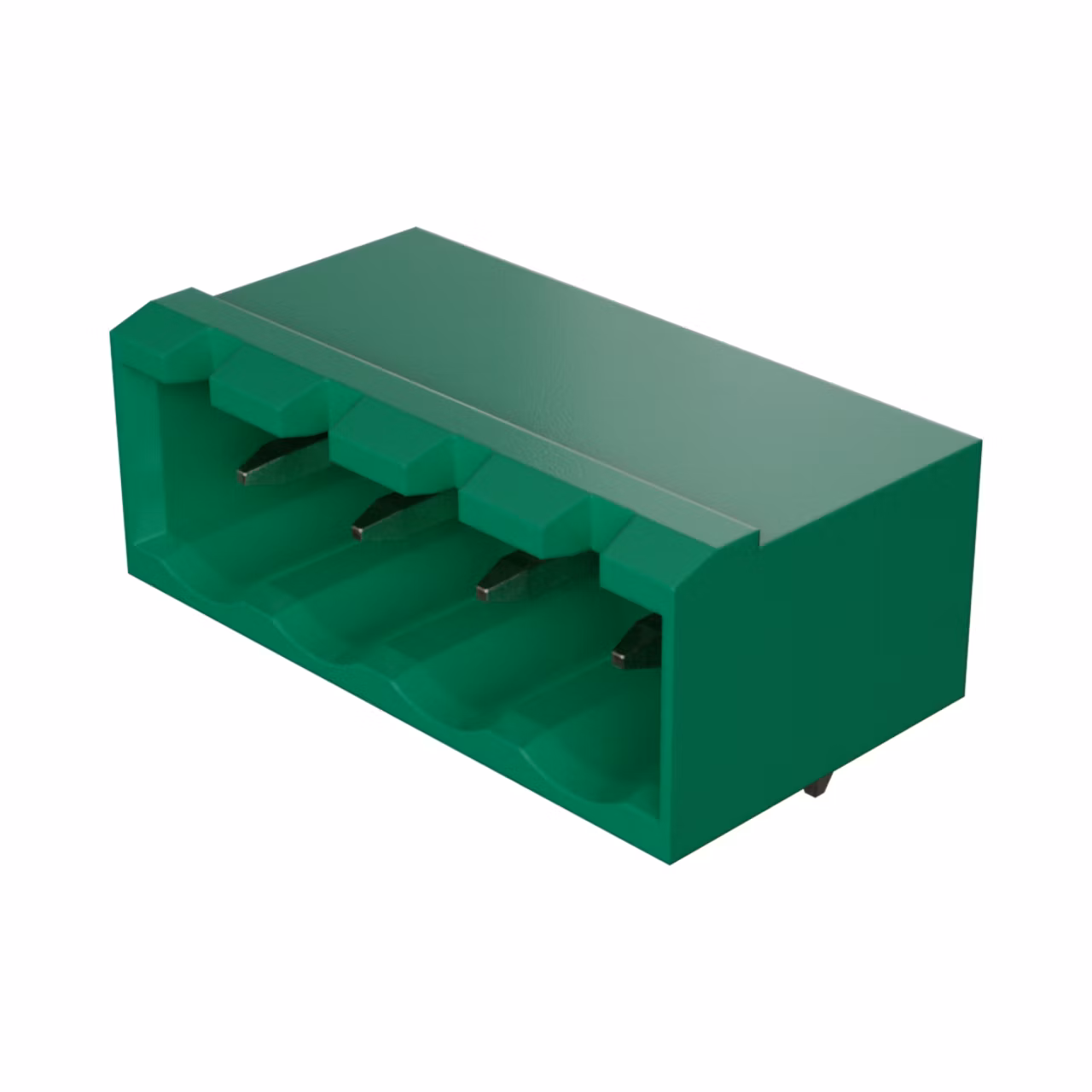 5.08mm Pitch Eurostyle Right-Angle PCB Header, Green Housing, 4 Circuits for sale