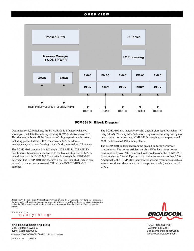 BCM53101 technical document page 2