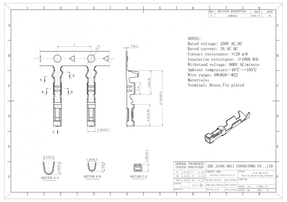DLL TJC8H-2.54-S-8Y drawing page 4