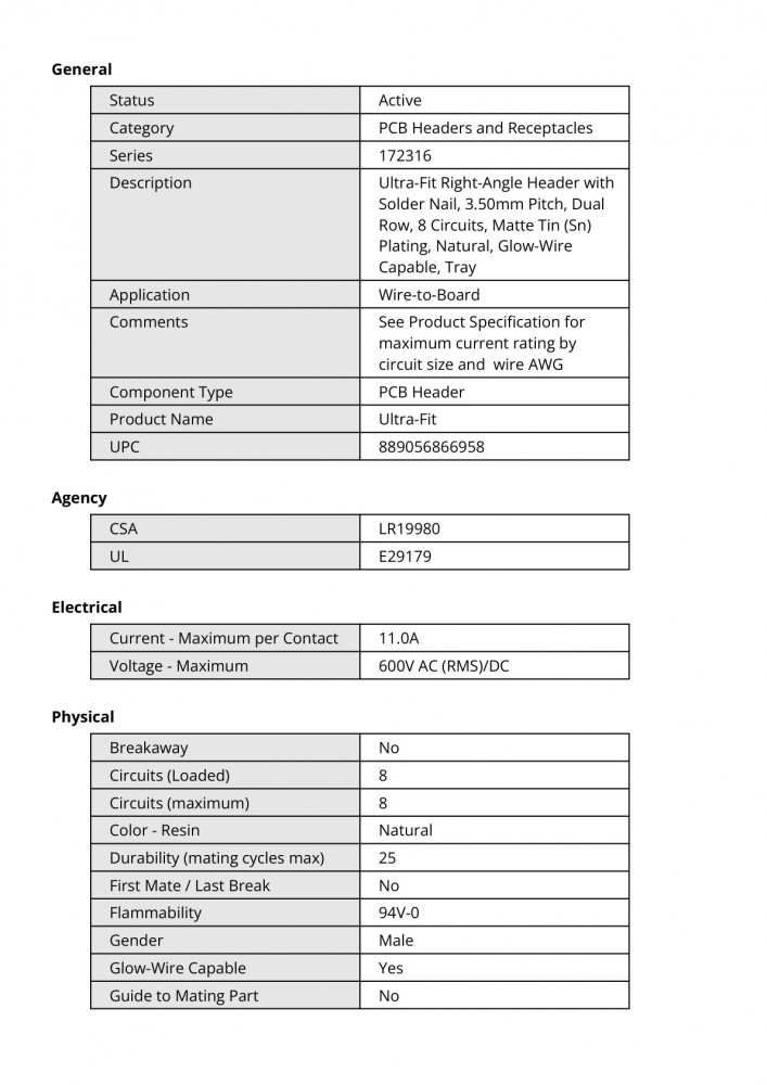 Technical document page 2 for MOLEX 1723164108
