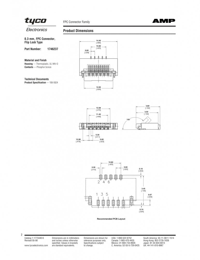 TE Connectivity FPC connector document page 2