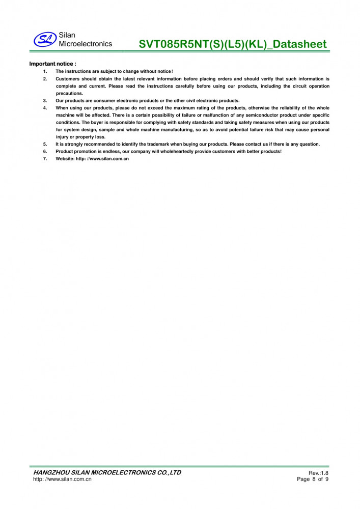 SVT085R5NT datasheet page 8