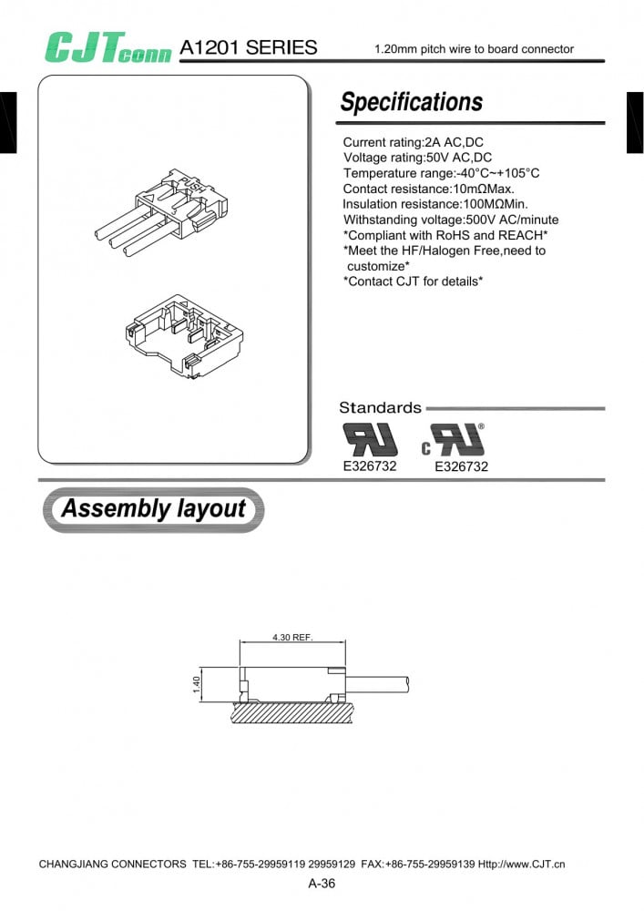 CJT A1201 series datasheet page 1