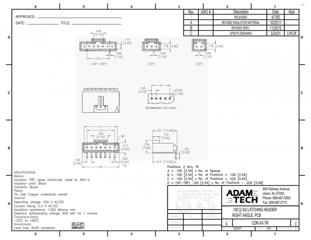 ADAM TECH CDR-11-TR technical drawing