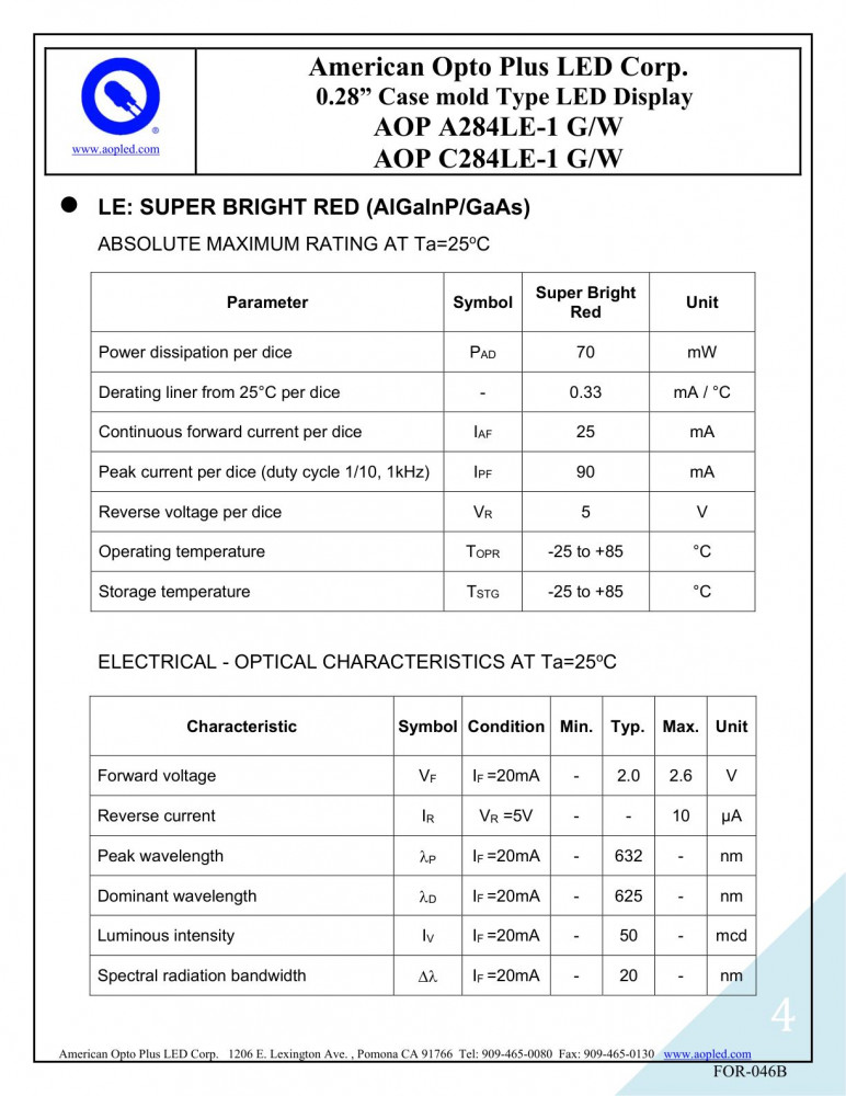 C284LE-1 datasheet page 4