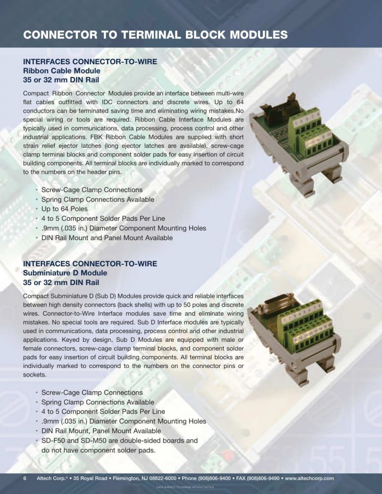 Altech interface module catalogue page 6