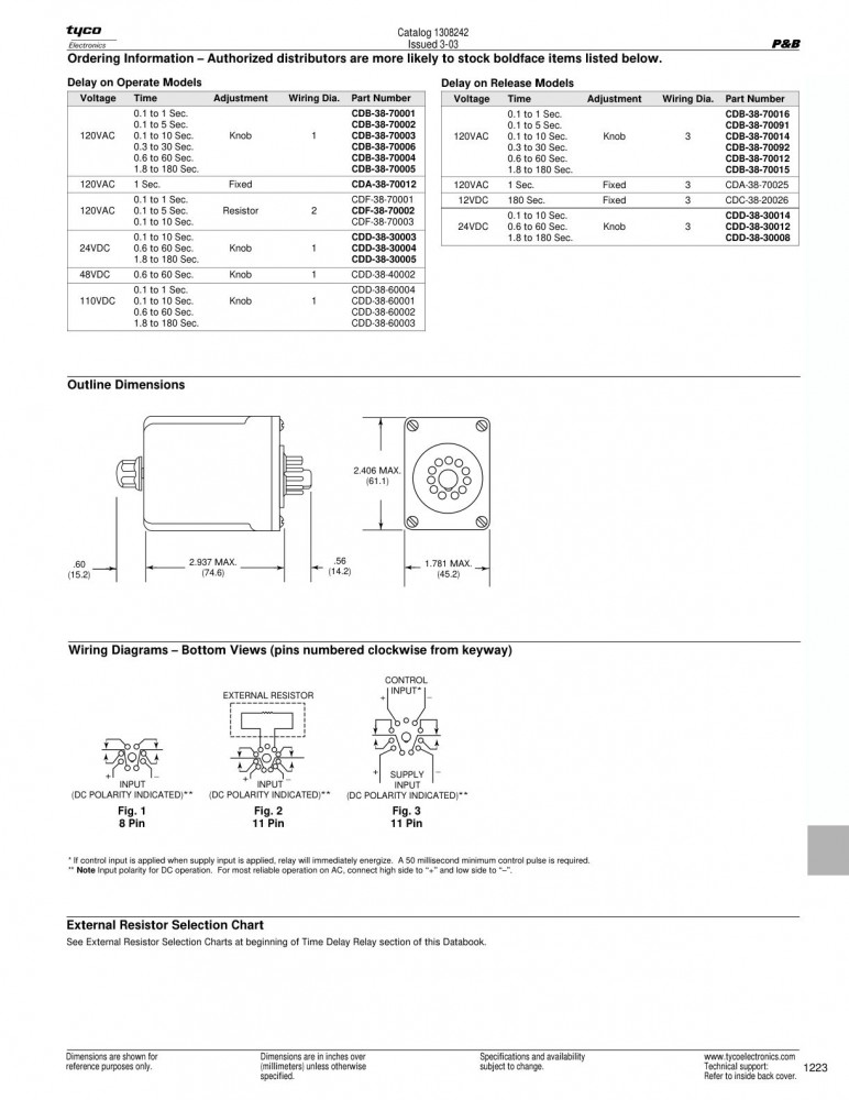 JRH Electronics CD Series time delay relay documentation, page 2