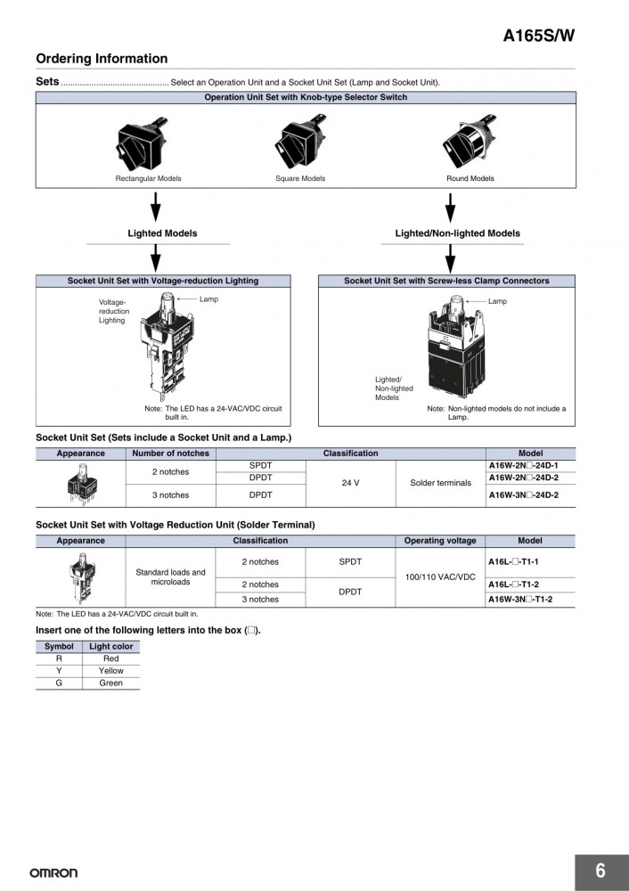 OMRON A16 series datasheet page 6