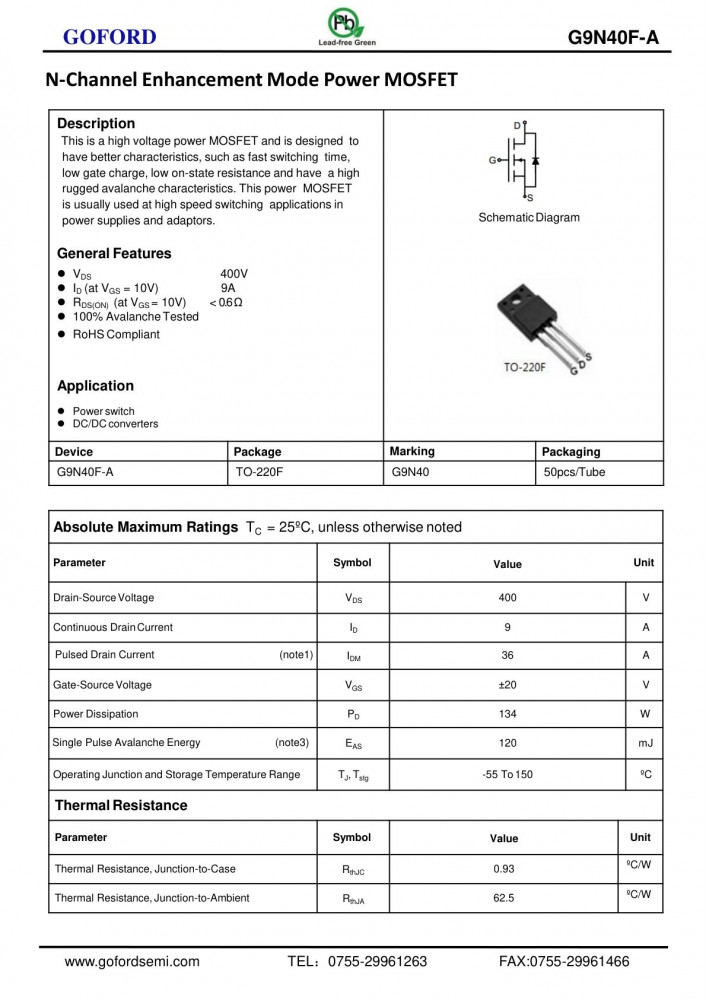 G9N40F-A datasheet page 1