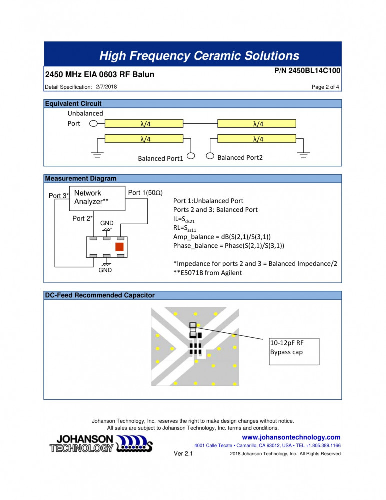 2450BL14C0100001T datasheet page 2