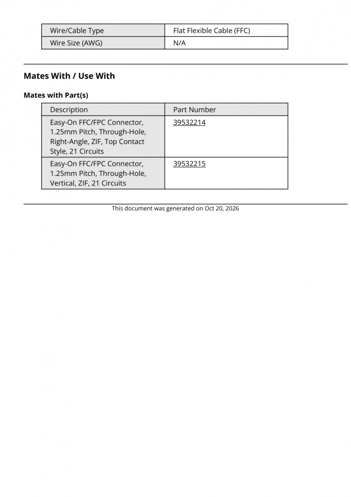 MOLEX 15268 family specification page 3