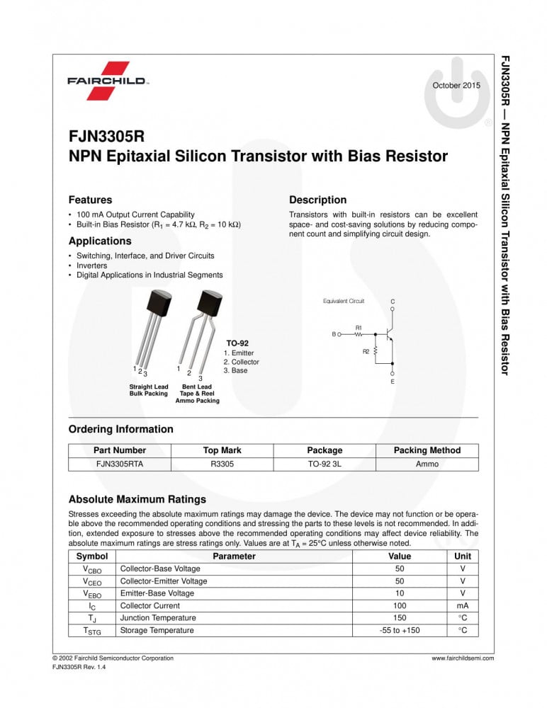 FJN3305RTA datasheet page 2