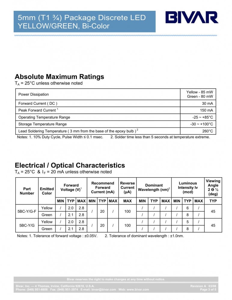 BIVAR 5BC-Y/G datasheet page 3