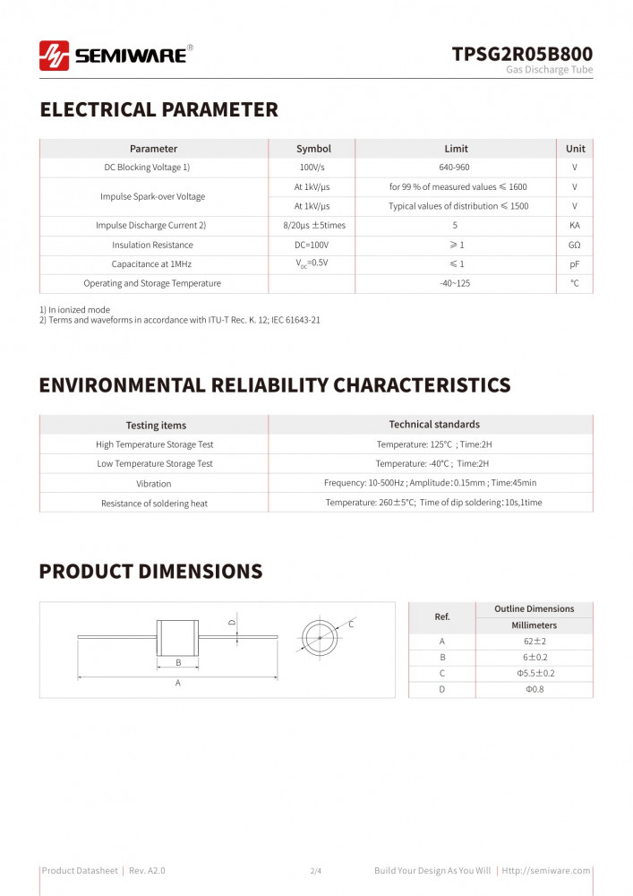 TPSG2R05B800 technical document, page 2