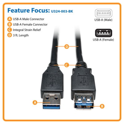 EATON U324-003-BK USB Cable Assembly for sale