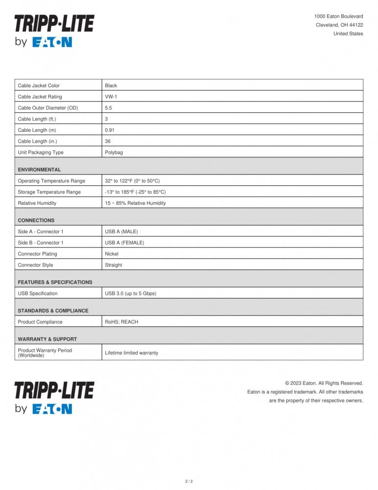 EATON U324-003-BK technical document page 2