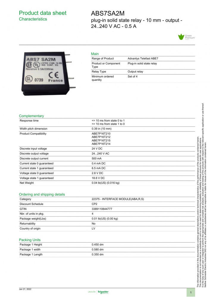 ABS7SA2M technical document page 1