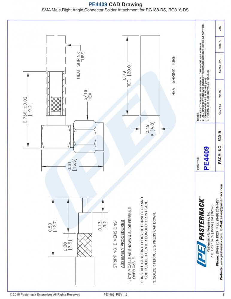 PE4409 mechanical drawing