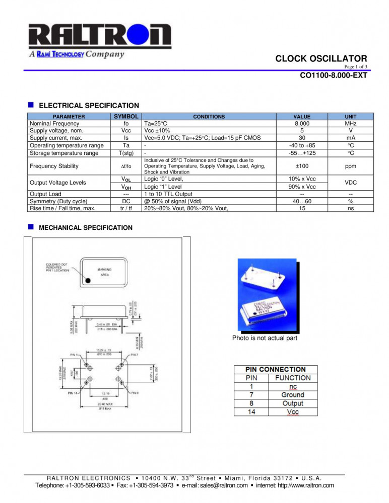 CO1100-8.000-EXT datasheet page 1