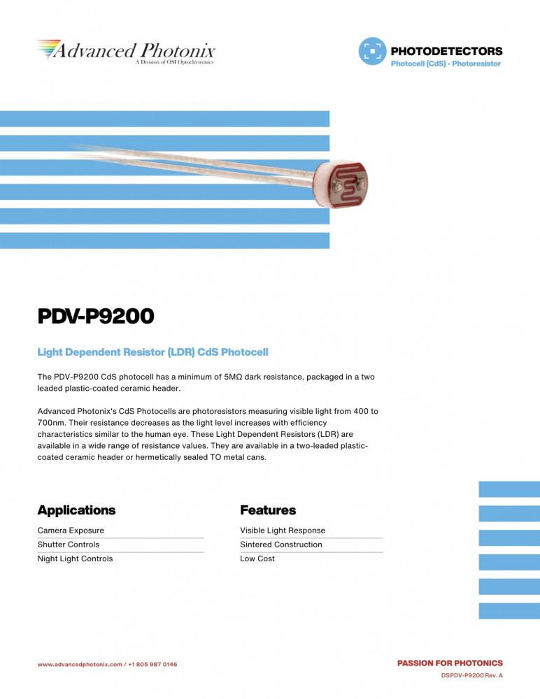 PDV-P9200 datasheet page 1