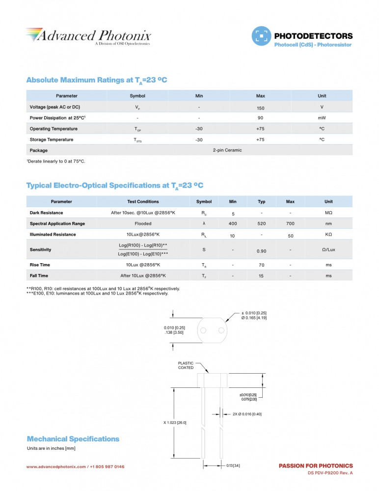 PDV-P9200 datasheet page 2