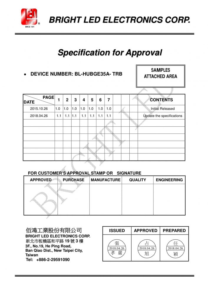 BL-HUBGE35A-TRB datasheet page 1