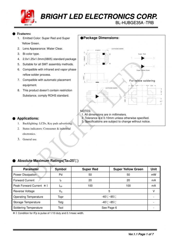 BL-HUBGE35A-TRB datasheet page 2