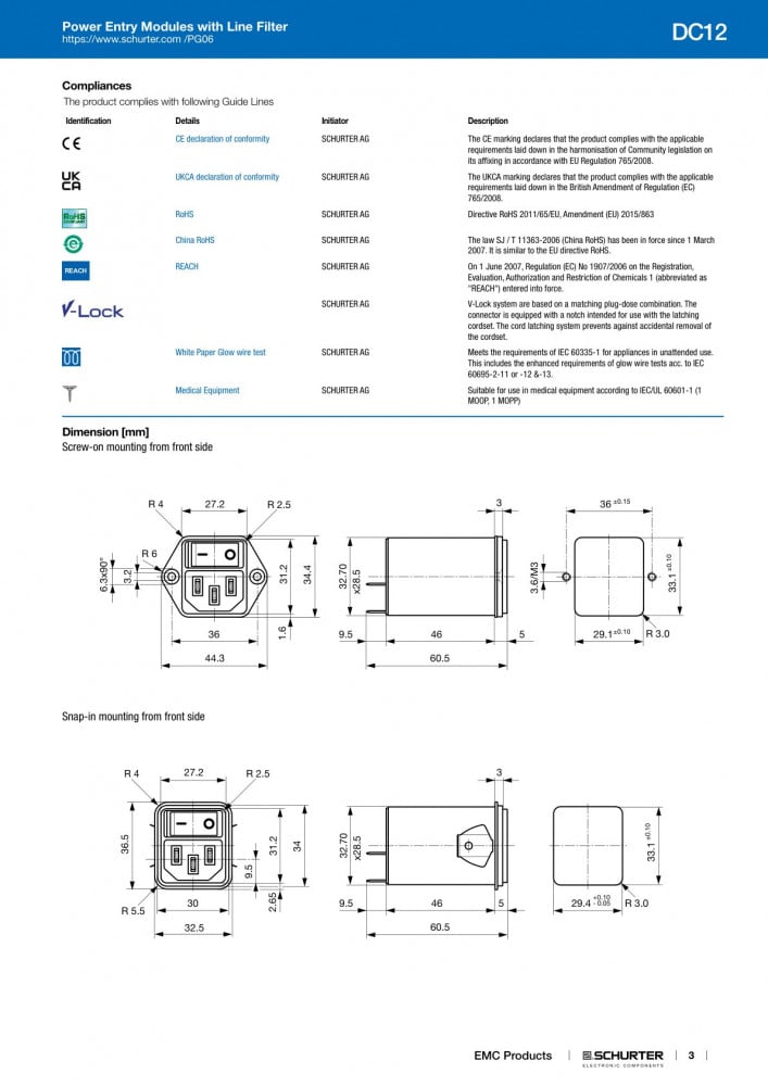 SCHURTER DC12 datasheet page 3