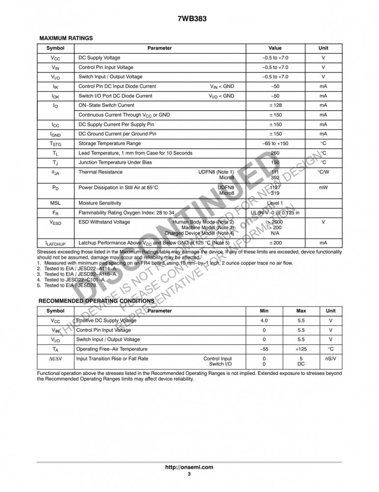 7WB383 datasheet page 3