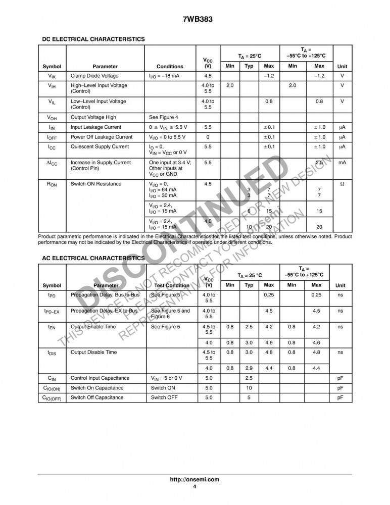 7WB383 datasheet page 4