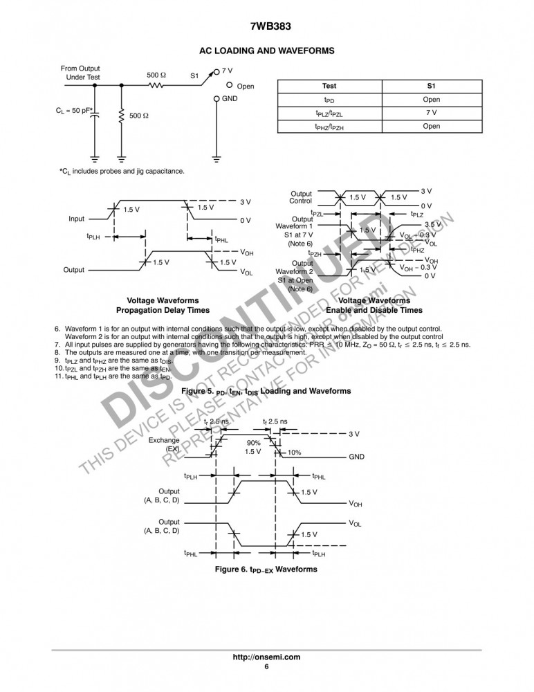 7WB383 datasheet page 6