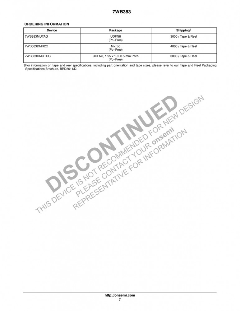 7WB383 datasheet page 7
