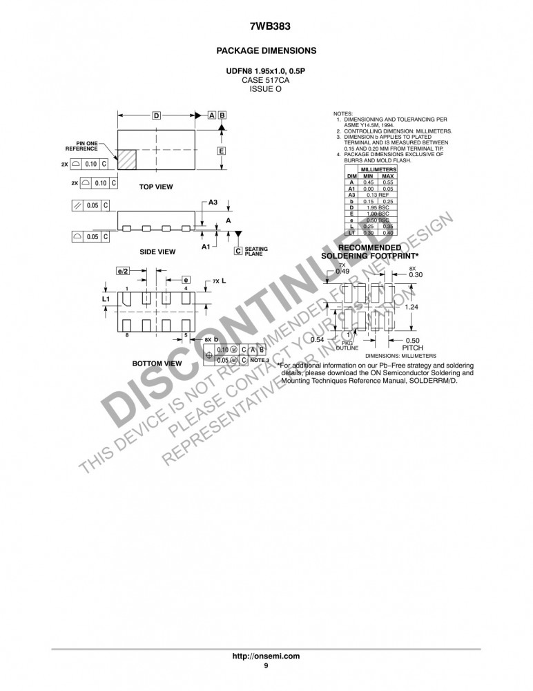 7WB383 datasheet page 9
