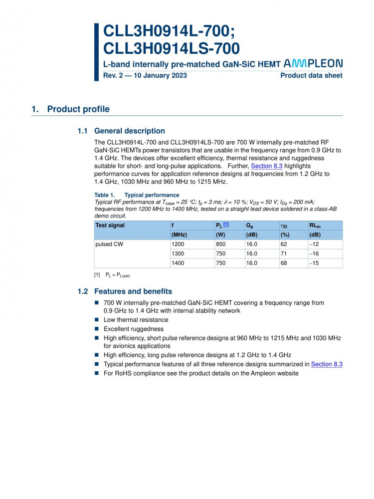 CLL3H0914L-700 datasheet page 1