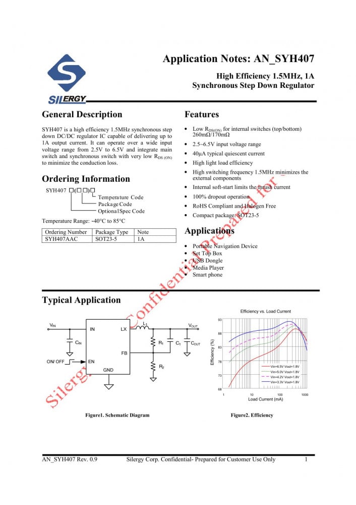 SYH407AAC datasheet page 1