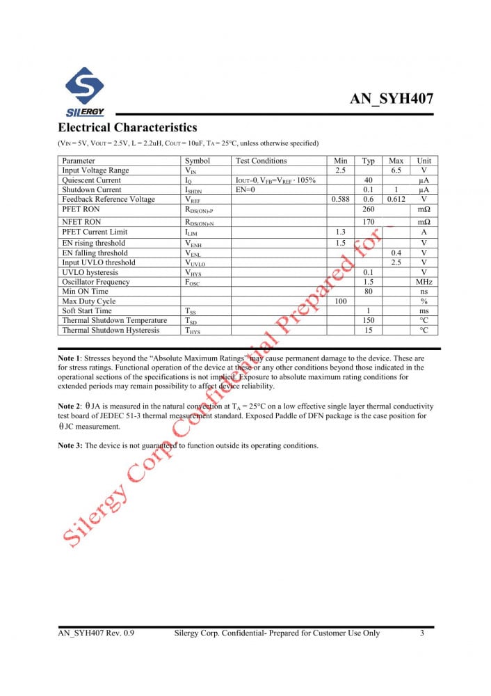 SYH407AAC datasheet page 3