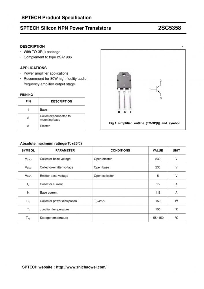 2SC5358 datasheet page 1