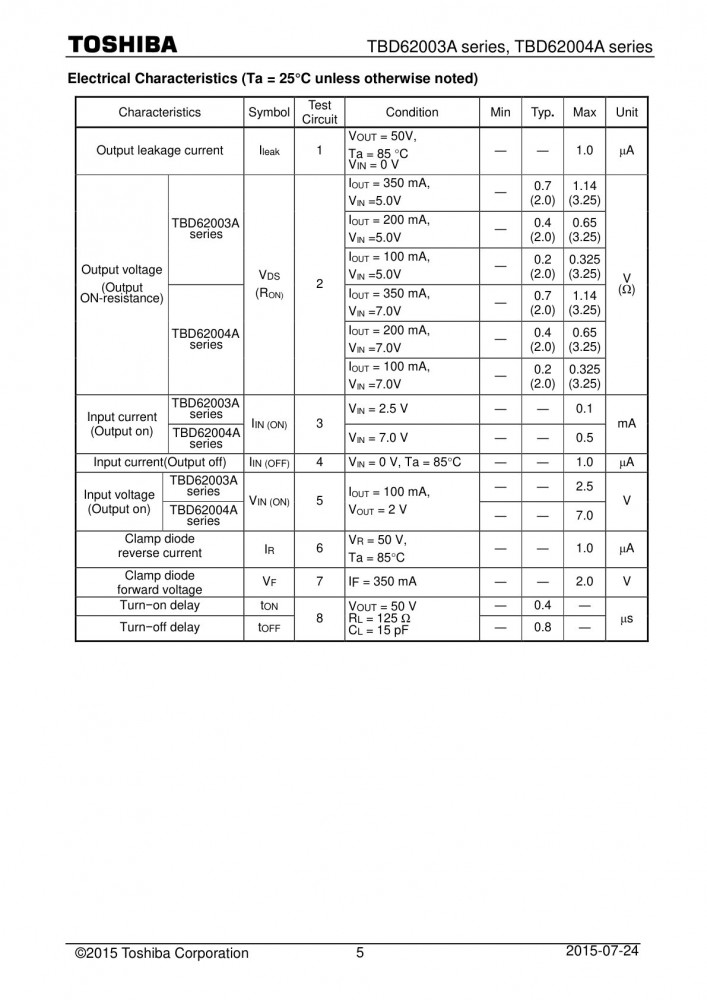 TBD62003A series datasheet page 5