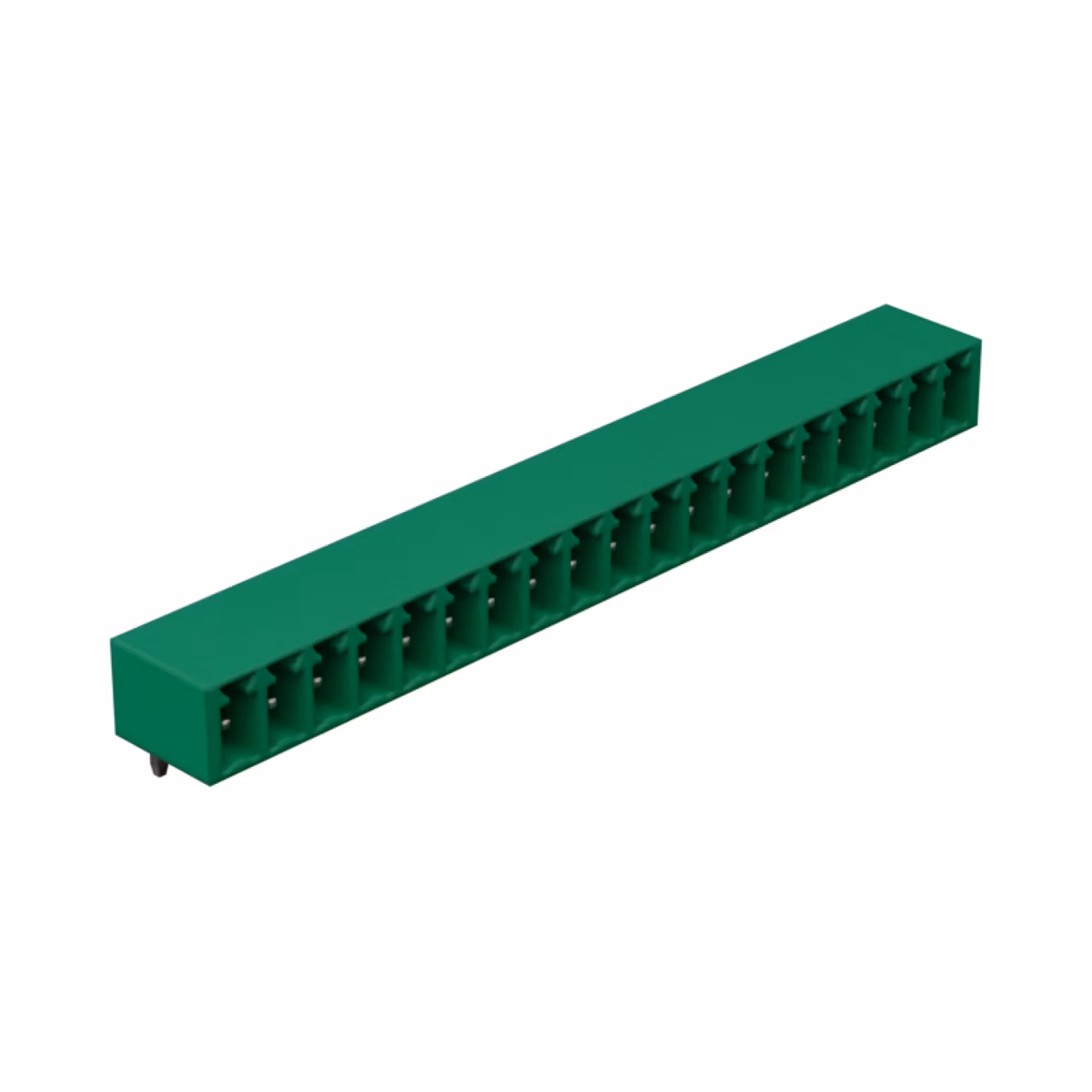 3.81mm Pitch Eurostyle Right-Angle PCB Header, Green Housing, 19 Circuits for sale