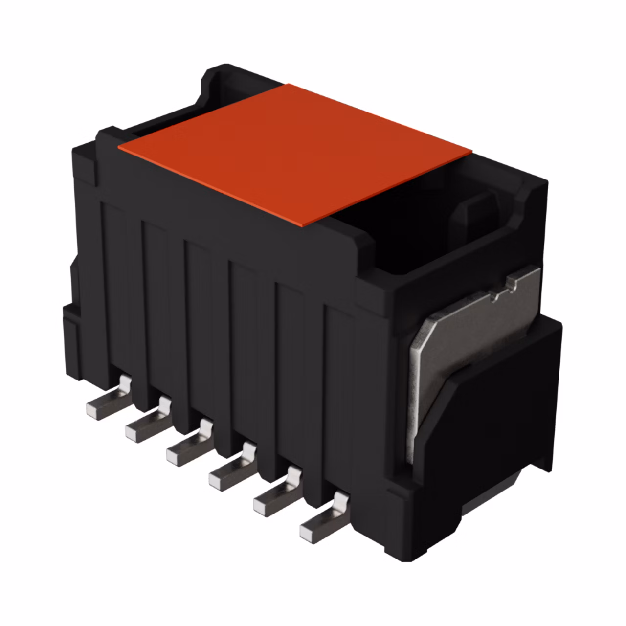 Micro-One Wire-to-Board Header, Vertical, 2.00mm Pitch, Single Row, Glow-Wire Capable, Surface Mount, 6 Circuits, Gold Plating, Black, Potting Capability, with Cover Tape for sale