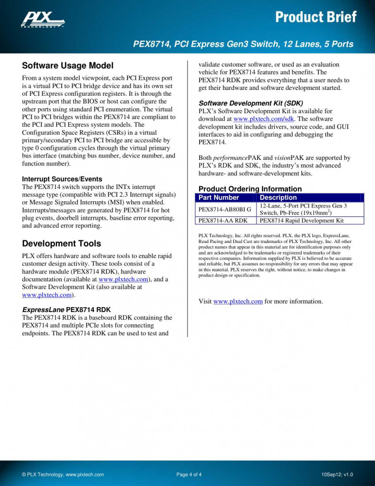 PEX8714 technical document page 4