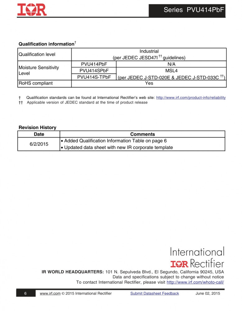 PVU414PBF datasheet page 6