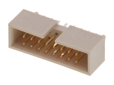 2.54mm Pitch C-Grid Header, Dual Row, Low Profile, Vertical, Shrouded, Lead-Free, 60 Circuits, Gold (Au) Flash, Beige, PCB Locators, without End Window