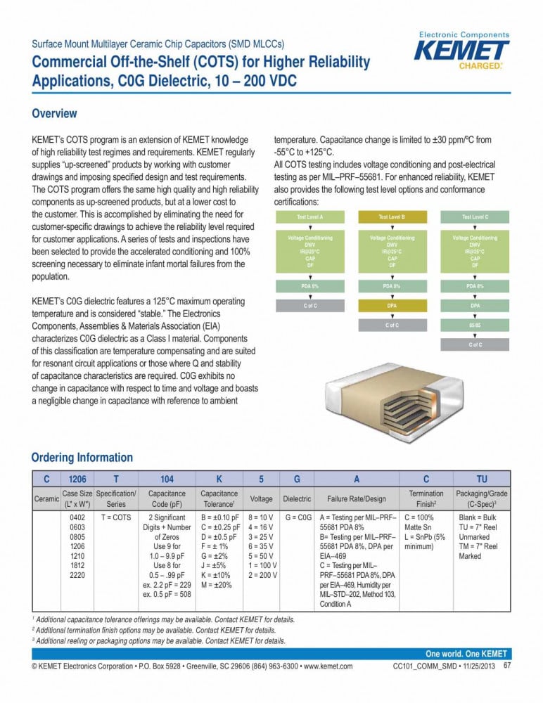 KEMET ceramic capacitor array document page 8