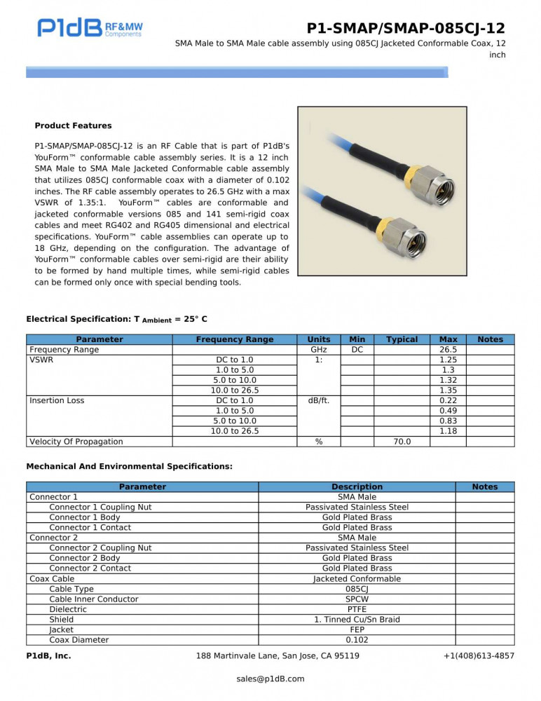 P1-SMAP/SMAP-085CJ-12 product documentation page 1