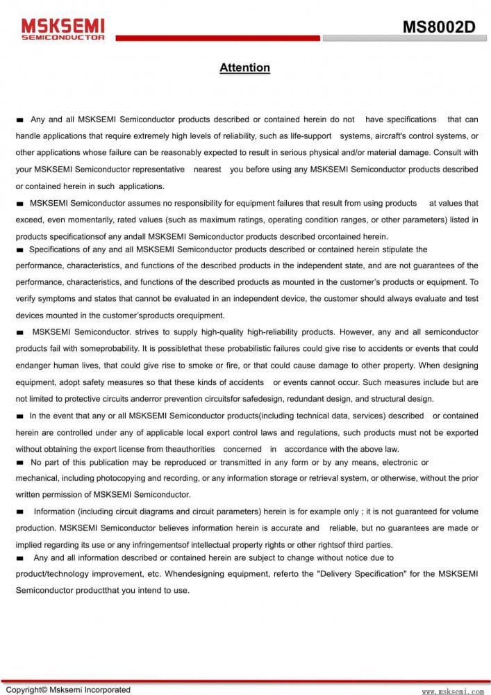 MS8002D datasheet page 9