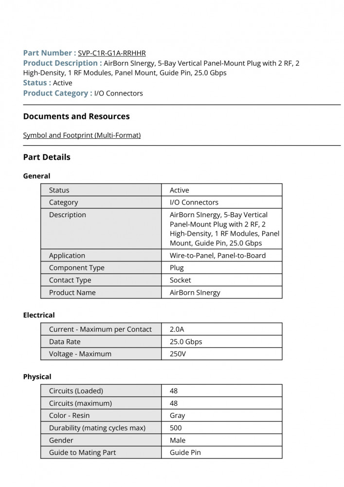 SVP-C1R-G1A-RRHHR technical document image, page 1